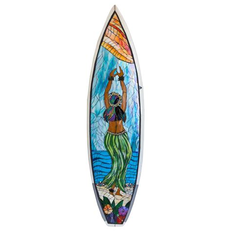 Reclaimed Surfboard Hula Girl Original Art For Sale At 1stdibs