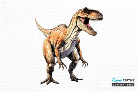 Watercolor Dinosaur Clipart Png Design Graphic By Regulrcrative