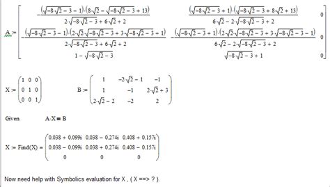 solved complex matrix solving equation and symbolics ev ptc community