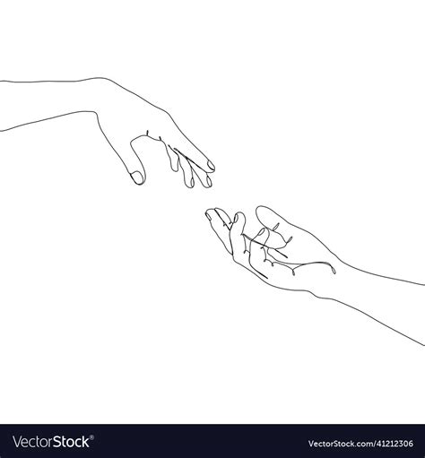 Two Hands Reach Out To Each Other Royalty Free Vector Image