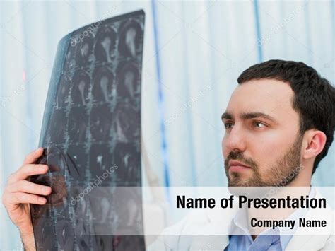 Looking Male Doctor Mri Scans Powerpoint Template Looking Male Doctor Mri Scans Powerpoint