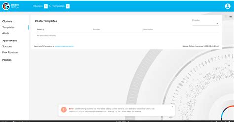 Unreachable Cluster Breaks Template List · Issue 829 · Weaveworks