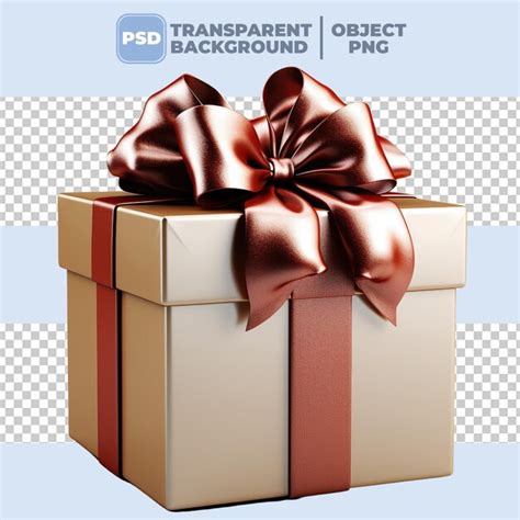 Psd 3d レンダリング ギフトボックス 透明な背景 Png プレミアムpsdファイル