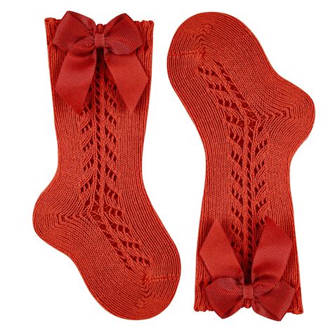 גרב ברך מחורר בצד עם פפיון קונדור