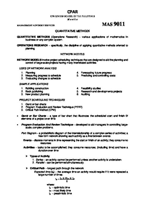 Mas 9011 Quantitative Methods Pdfcoffeecom
