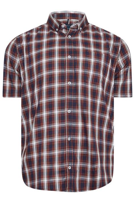 BadRhino Big Tall Red Short Sleeve Check Shirt BadRhino