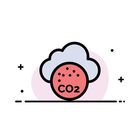 Air Carbone Dioxide Co2 Pollution Business Flat Line Filled Icon Vector