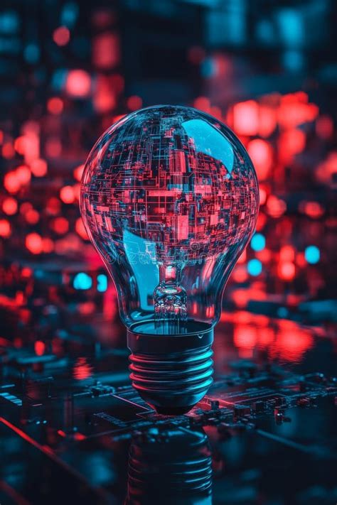 The Fascinating Integration Of Light And Digital Circuitry Defines Illuminated Technology Stock