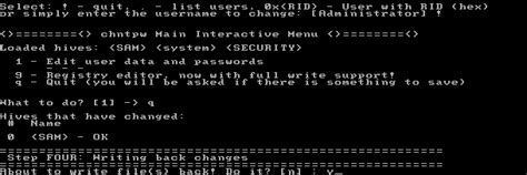 Use Offline Windows Password And Registry Editor To Clear The Password