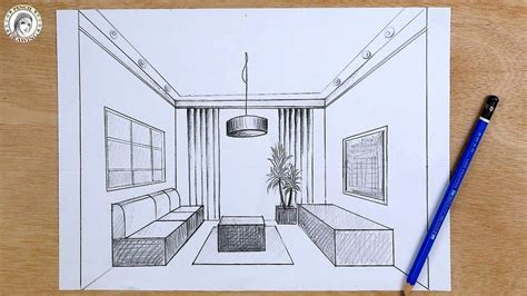How To Drawing In 1 Point Perspective Interior Design كيف أرسم