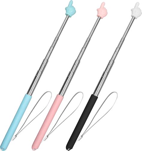 3pcs teacher pointer finger telescopic pointer stick hand pointer with lanyards