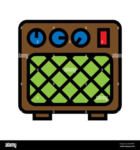 Guitar Amplifier Line Icon Isolated On White Background Black Flat Thin Icon On Modern Outline