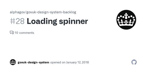 Loading Spinner Issue 28 Alphagov Govuk Design System Backlog GitHub