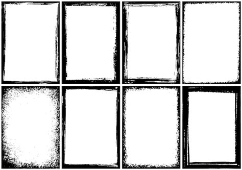 Premium Vector Set Of Grunge Frames Rectangle Borders Texture Design Elements Digital Art