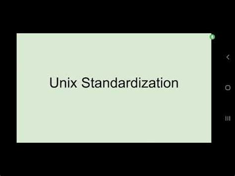 Unix Standardization YouTube