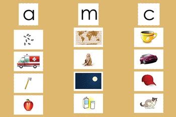 Initial Sound Sorting Pictures By Montessori Rainbow Materials