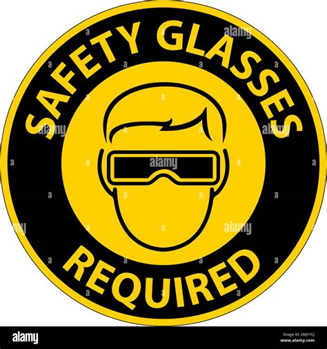 Floor Sign Safety Glasses Required Stock Vector Image And Art Alamy