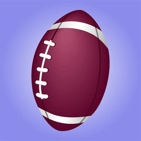 Premium Vector A Maroon Football With White Laces And A White Stripe