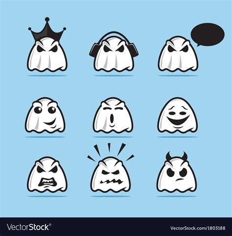 Ghost Icon Set Royalty Free Vector Image Vectorstock