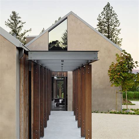 Field Architecture Designs Gabled House Overlooking California Vineyard