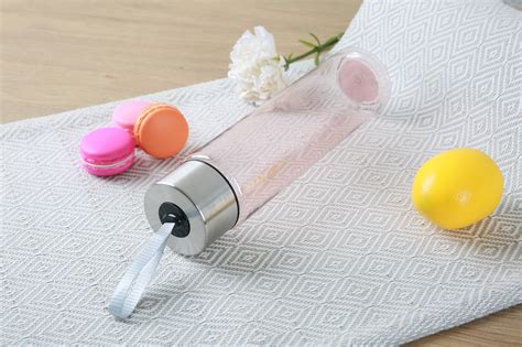 Mainstays 18oz Plastic Pink Water Bottle Stainless Steel Screw Cap Lid