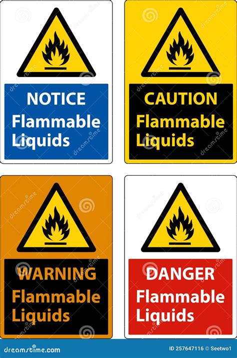 Flammable Liquids Sign On White Background Stock Vector Illustration