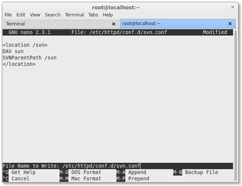 cómo instalar apache svn subversion en centos 7 rhel conpilar es