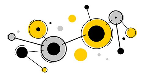 Abstract Tech Geometric Vector Background Connected Circles Technology Network Or Science Theme