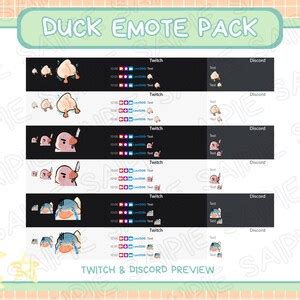 Duck Emote Pack White Duck Emotes For Twitch Discord Youtube Heart Butt Knife Leaf Cry