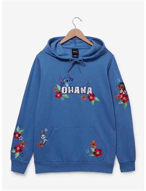 Disney Lilo And Stitch Floral Ohana Hoodie Her Universe