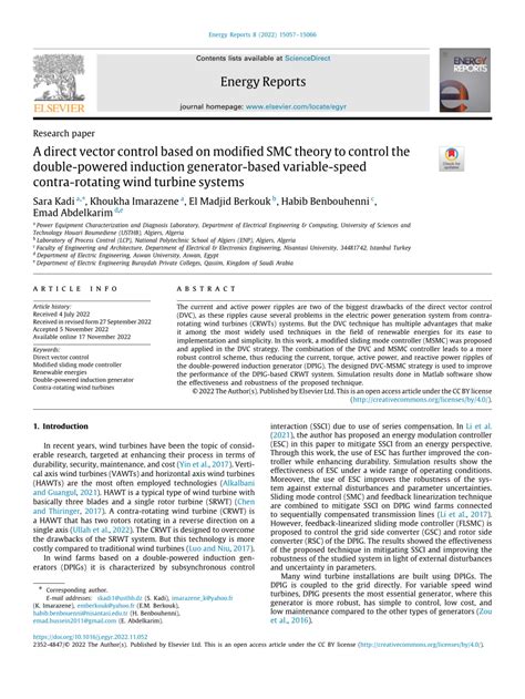 Pdf A Direct Vector Control Based On Modified Smc Theory To Control The Double Powered