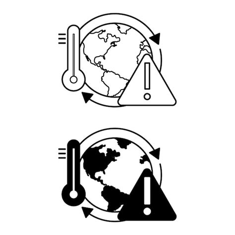 Iconos del cambio climático Vector Premium