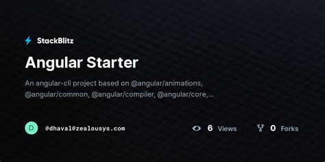 Angular Starter Stackblitz