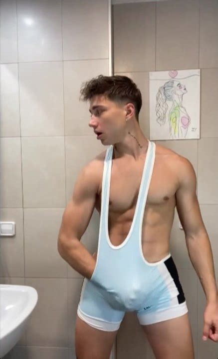 Lets Discover His Big Cock Under His Wrestling Singlet