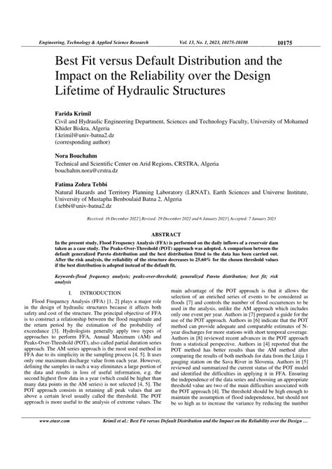 Pdf Best Fit Versus Default Distribution And The Impact On The Reliability Over The Design