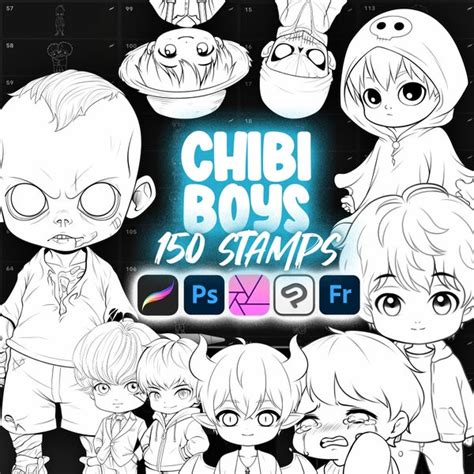 Procreate Chibi Stamps Etsy