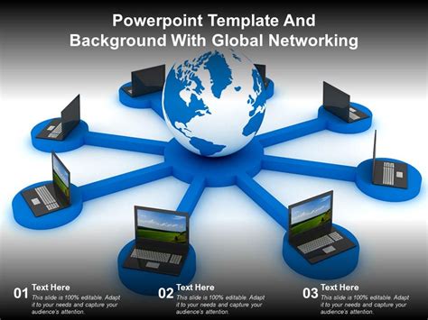 Powerpoint Template And Background With Global Networking