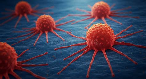 Microscopic View Of Cancer Cells Aggressive Tumor Growth And Metastasis