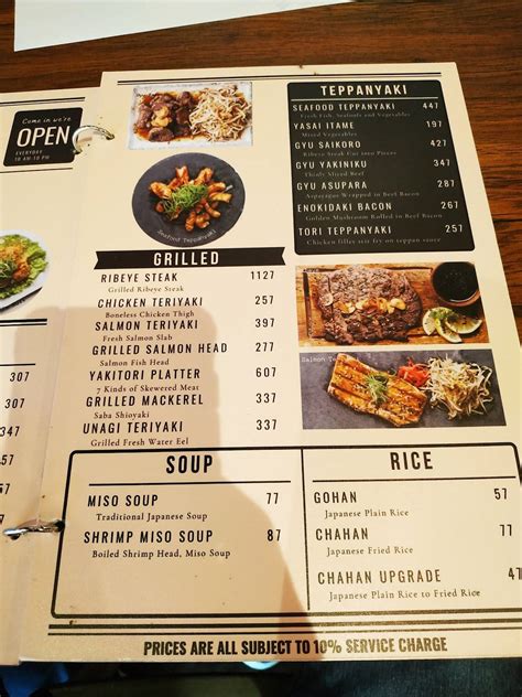 Menu At Shokudo Restaurant Banawe Quezon City