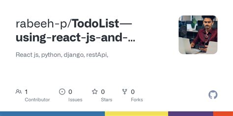 Github Rabeeh Ptodolist Using React Js And Django