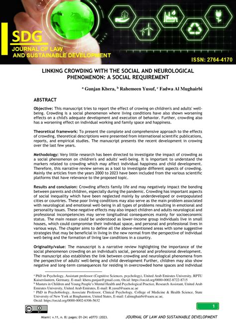 Pdf Linking Crowding With The Social And Neurological Phenomenon A