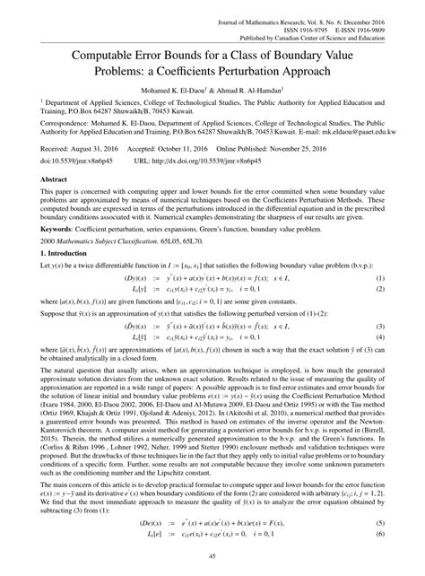 PDF Computable Error Bounds For A Class Of Boundary Value Problems A Coefficients