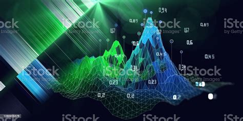 Big Data Futuristic Analytical Background With Wireframe Algorithm Analyze Data And Blurred