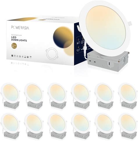 12 Pack Recessed Lighting 7 Inch With Junction Box 5cct 7 Inch Led