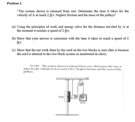 Solved The System Shown Is Released From Rest Determine