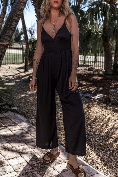 Surplice Spaghetti Strap Wide Leg Jumpsuit Charming Charlie