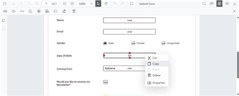 form designer ui interactions in sfpdfviewer component syncfusion