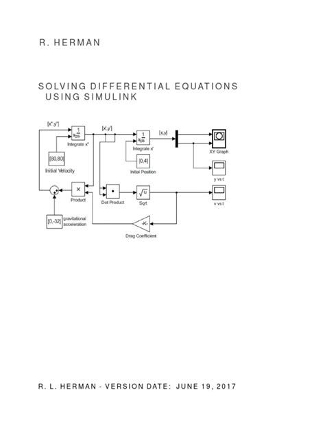 Ode Simulink Pdf Ordinary Differential Equation Matlab
