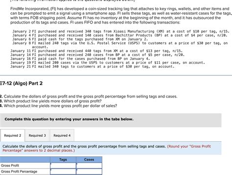 Solved E7 12 Algo ﻿part 2calculate The Dollars Of Gross