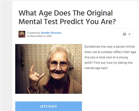 Test De Edad Mental ¿cuál Es Tu Edad Mental